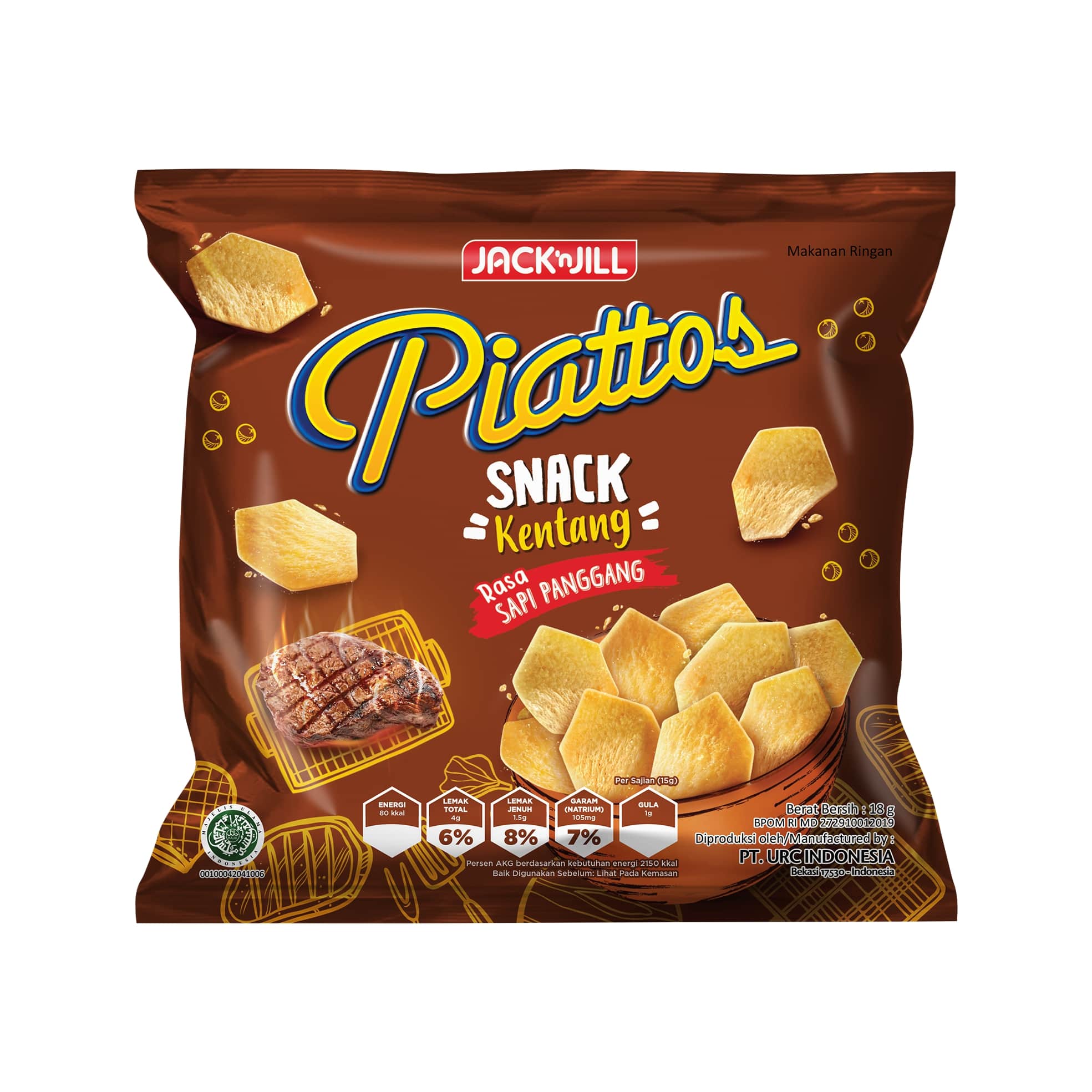 Promo Piattos Sapi Panggang Snack 15 G Diskon 24% Di Seller Urc Store ...