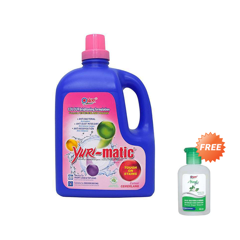 Jual Yuri Matic Laundry Liquid Detergent Anti Bacterial Floral Botol ...