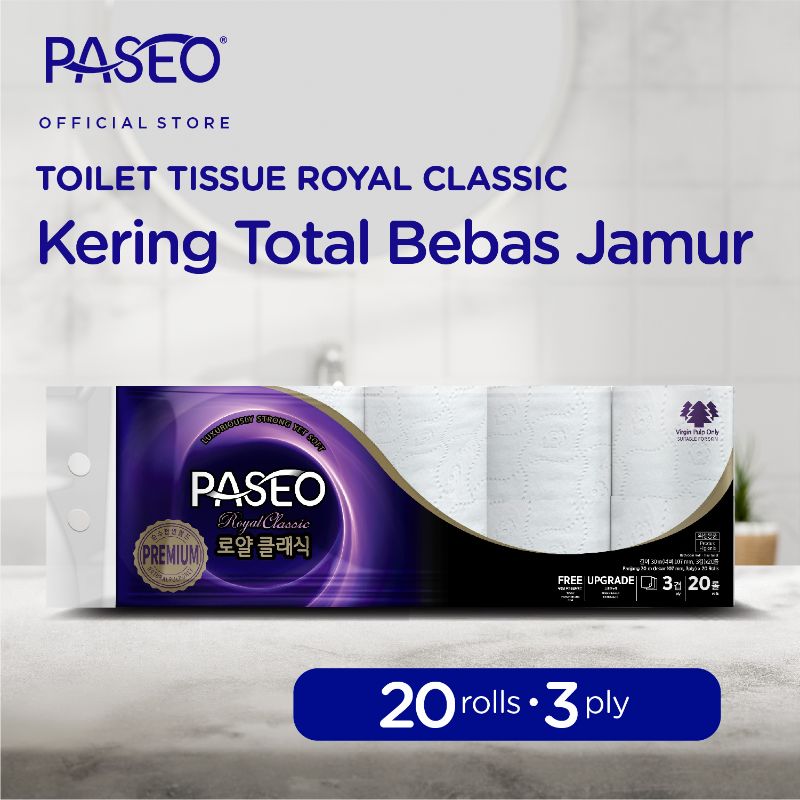 Promo Paseo Royal Classic Tissue Toilet Core Emboss 20 Rolls 275 Sheets ...