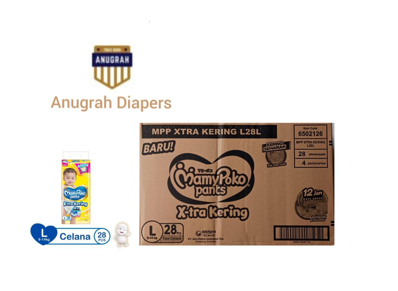 Promo Mamypoko pants standar L28 1 karton Diskon 4% di Seller Anugrah ...