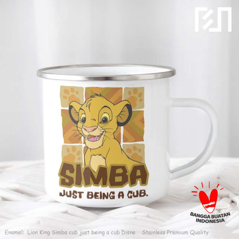 Promo Enamel Mug Desain Lion King Simba cub just being a cub Disne ...