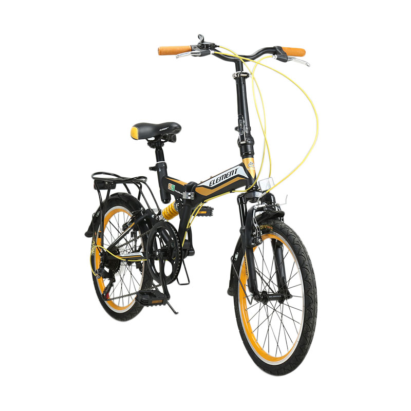 Jual Element Folding Element 69 Sepeda Lipat - Hitam Gold [Frame Steel ...