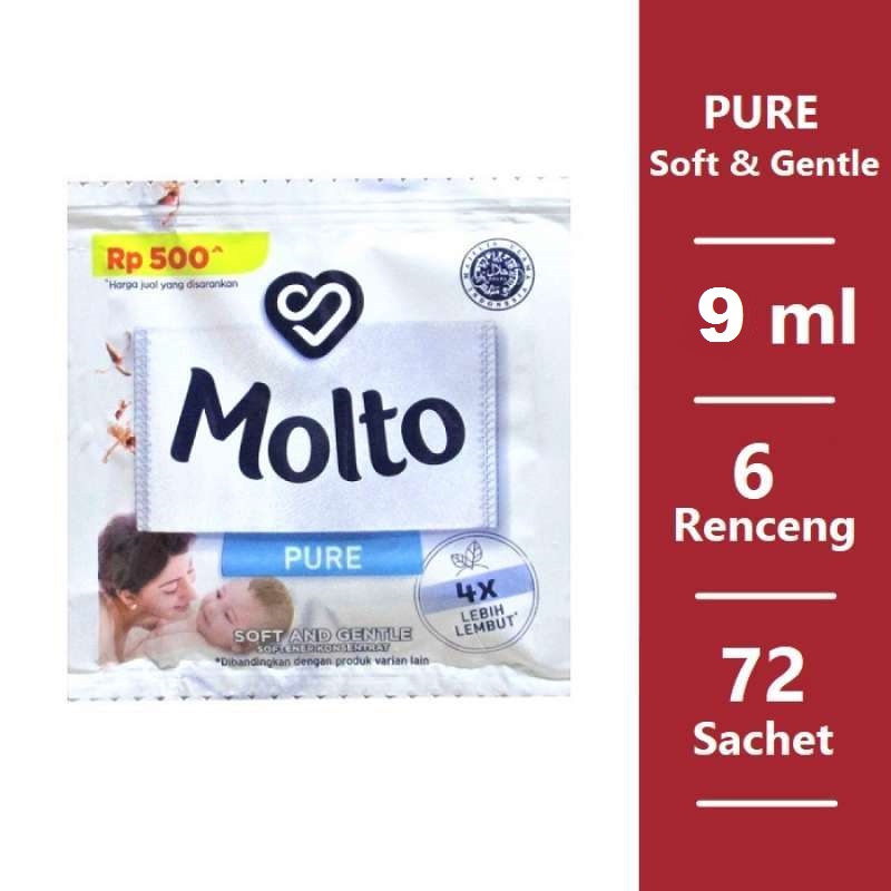 Promo Molto Pure Soft & Gentle Pelembut & Pewangi Pakaian [9 Ml/ 6 ...