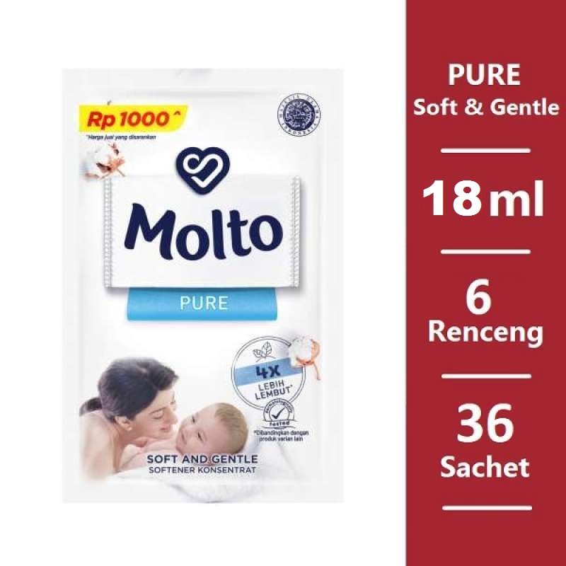 Promo Molto Pure Soft & Gentle Pelembut & Pewangi Pakaian [18 ml/ 6 ...
