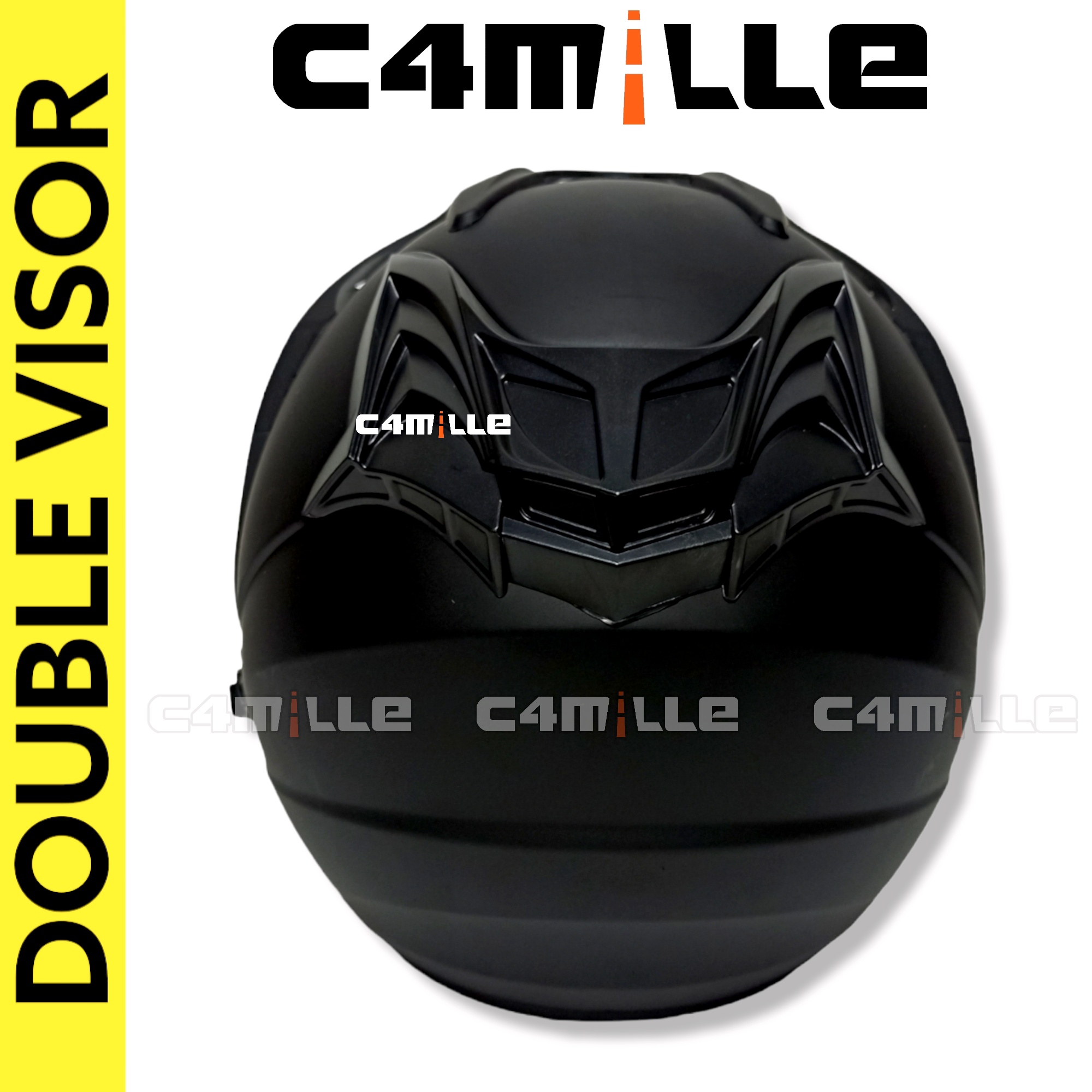 Promo Helm Duke Solid Black Doff Double Visor Half Face Murah Sni ...