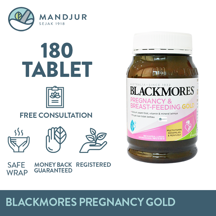 Jual Blackmores Pregnancy & Breastfeeding Gold Suplemen [180 Kapsul] di ...
