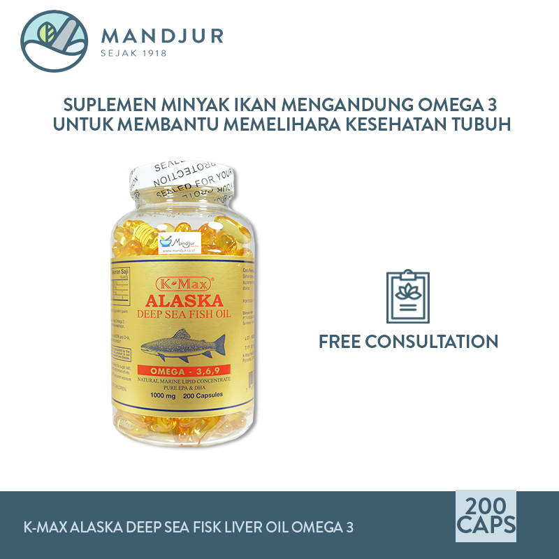 Promo Mandjur K-max Alaska Deep Sea Fish Liver Oil Omega 3 Suplemen ...