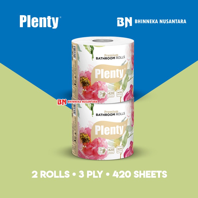 Promo Plenty Bathroom Roll Premium Tissue [3 Ply/420 Sheet] Diskon 8% ...