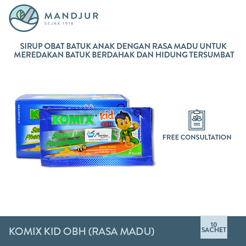 Jual KOMIX Kid OBH Rasa Madu Obat Batuk Anak [10 Sachet] di Seller G ...