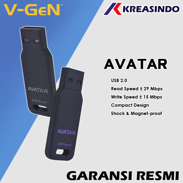 Jual V-Gen / VGen USB Flashdisk AVATAR 16GB 32GB 64GB 128GB Garansi ...