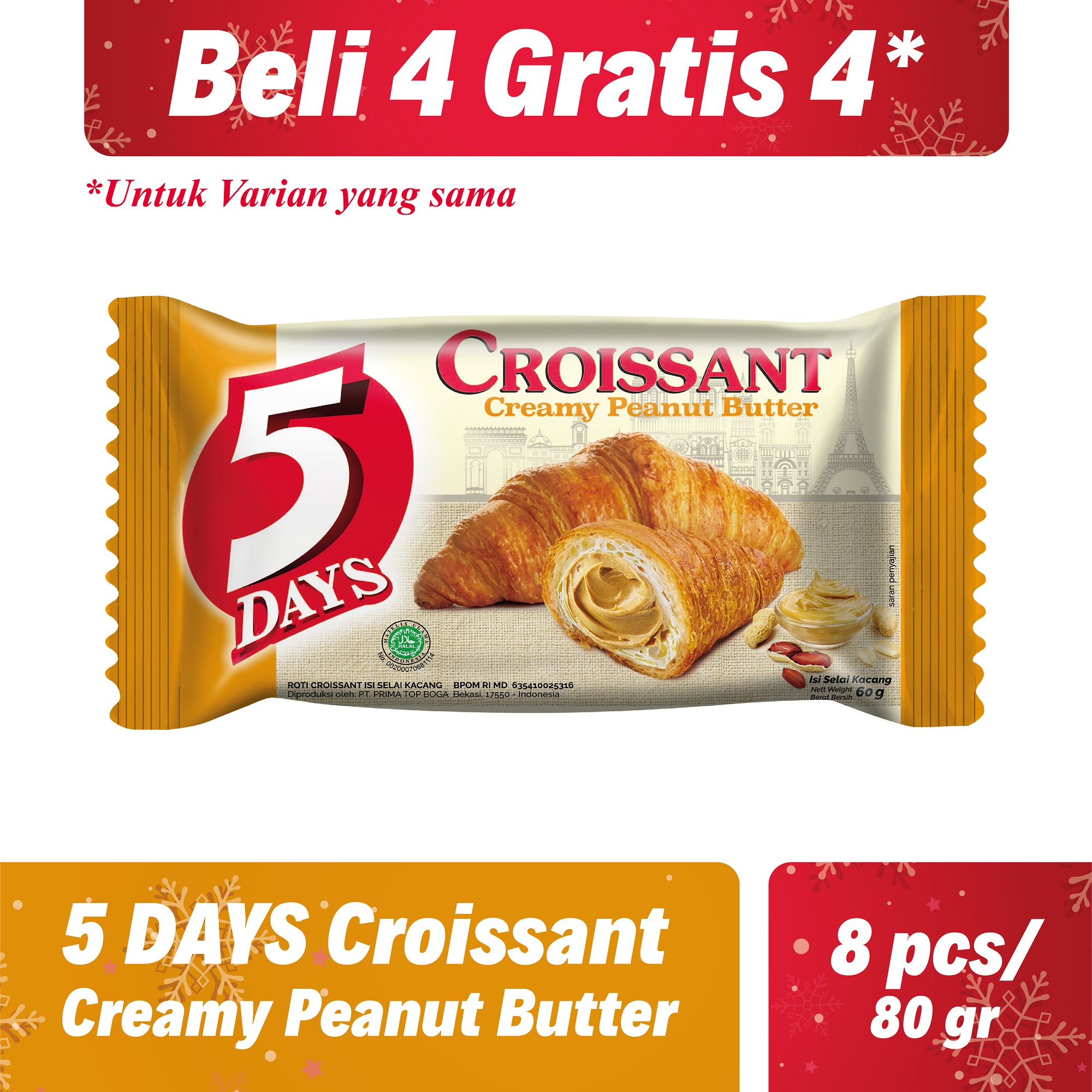 Jual Bandung - Beli 4 Gratis 4 WHS - 5 Days Croissant Creamy Peanut ...