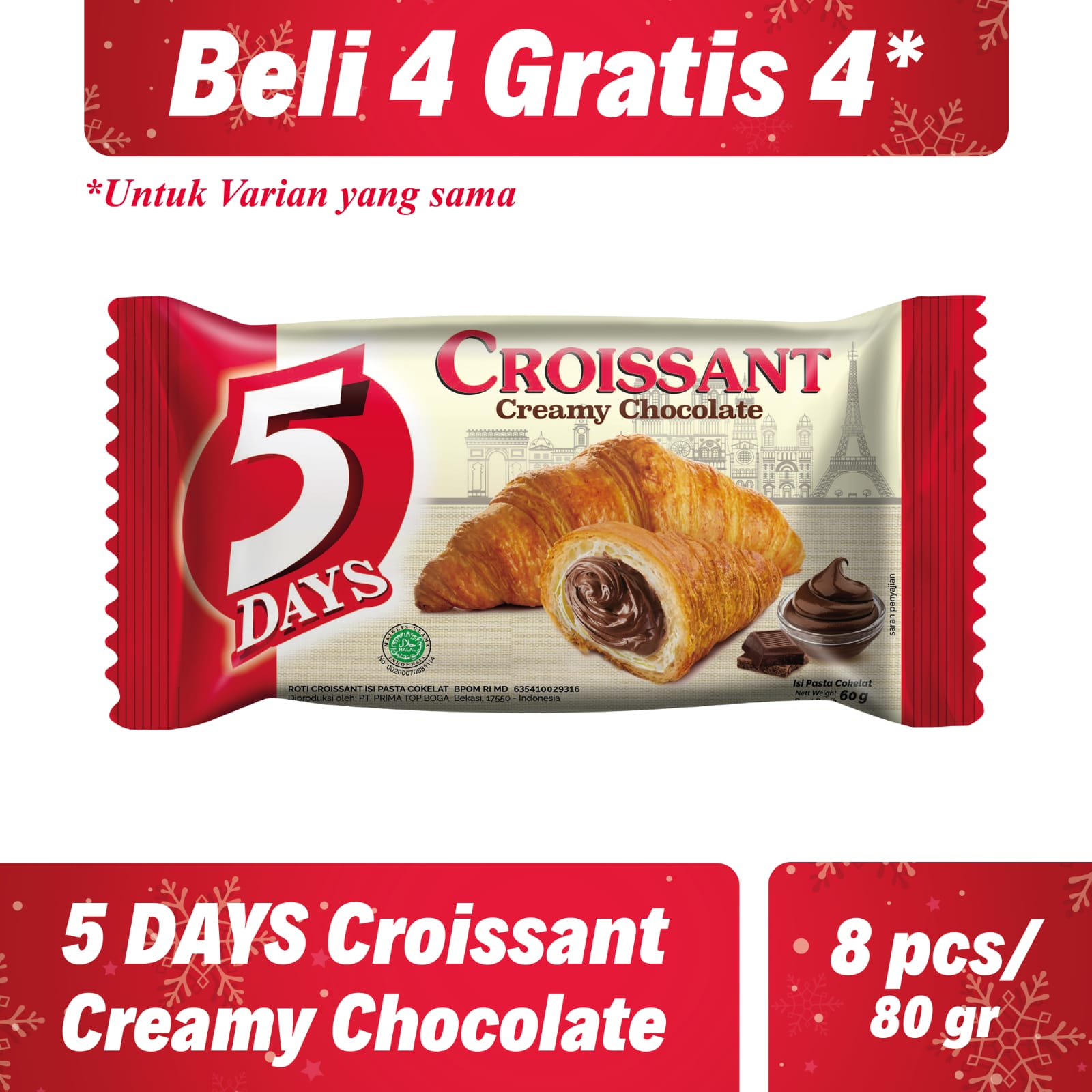 Jual Medan - Beli 4 Gratis 4 WHS - 5 Days Croissant Creamy Chocolate ...