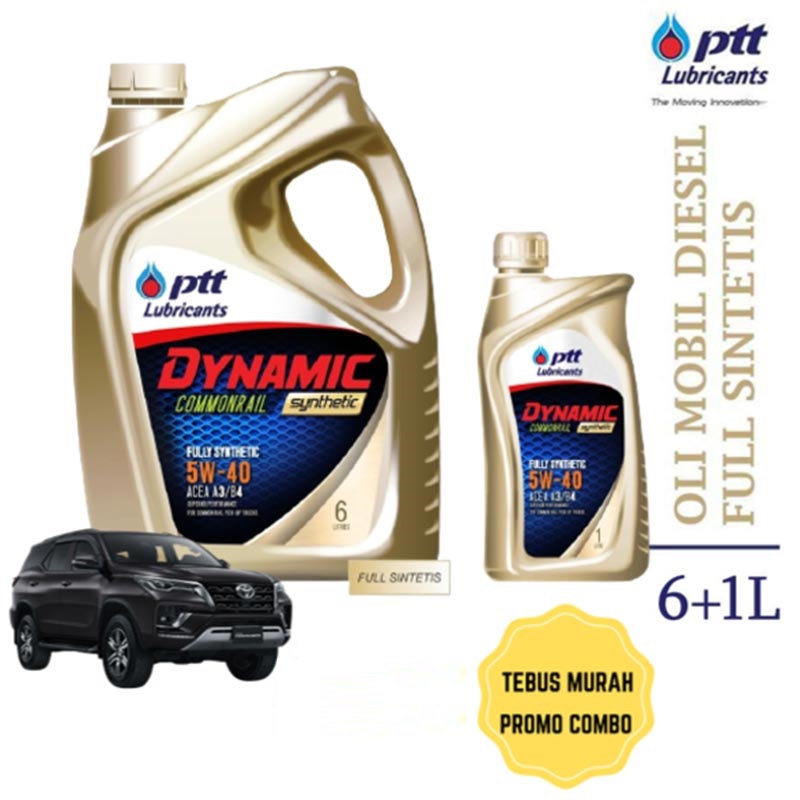 Promo PTT Lubricants Dynamic Commonrail Synthetic SAE 5W40 [6+1L] Oli Mobil Diesel Diskon 24% di ...