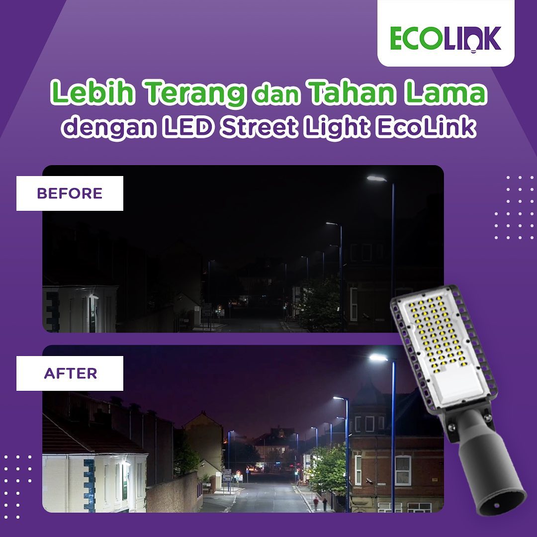 Jual Ecolink Led Lampu Jalan Pju Sorot 20w 20watt 20 W Watt Putih 6500k Garansi 1 Tahun Di ...