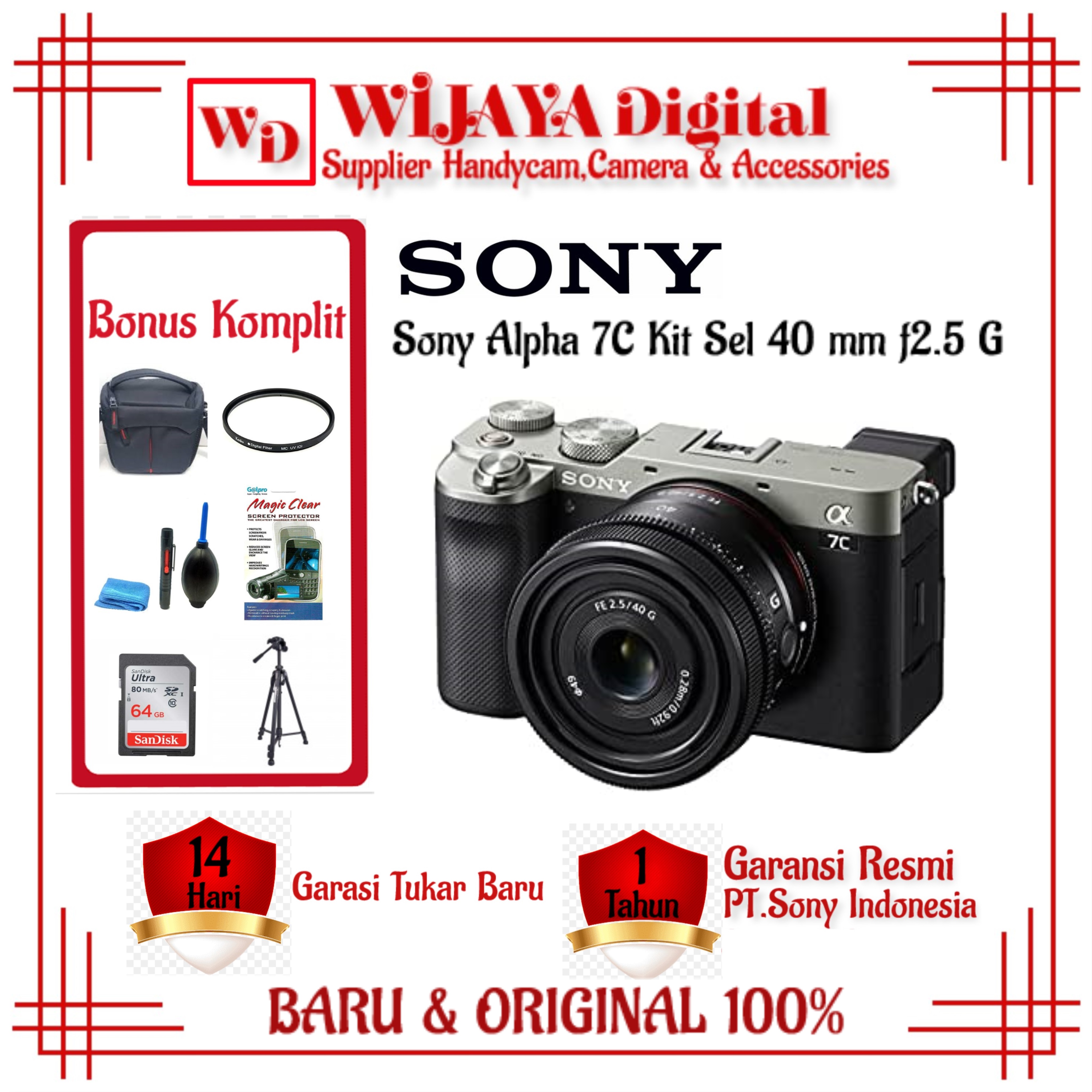 Jual Sony Alpha A7C Kit Sel 40 mm f2.5 G di Seller WijayaDIGITAL - Kota ...