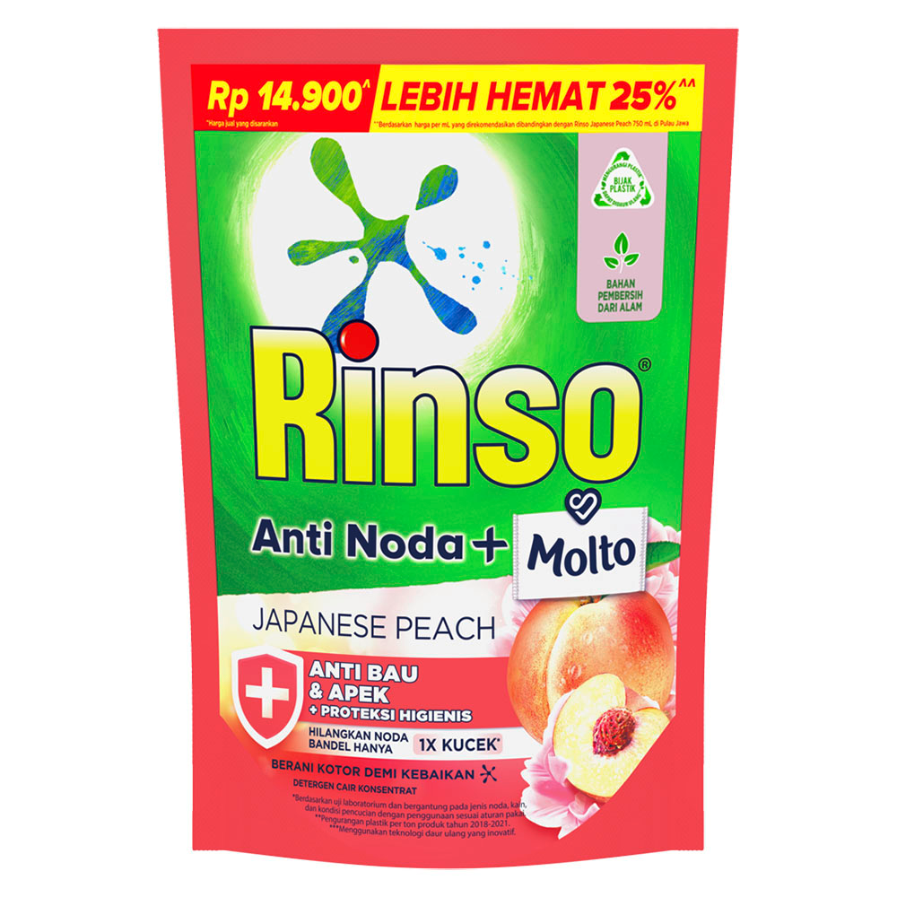 Jual Rinso Deterjen Cair Molto Japanese Peach 510 ml di Seller Alfamart ...