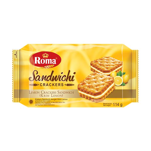 Jual ROMA SANDWICHI CRACKERS LEMON 114 GR - BISKUIT di Seller Hypermart ...