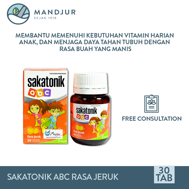 Jual Sakatonik ABC Orange Botol Multivitamin Anak [30'S] di Seller ...