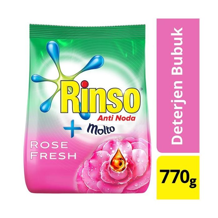 Jual Rinso Deterjen Bubuk Rose Fresh + Molto [770 g] di Seller Alfamart ...