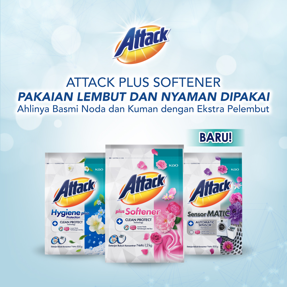 Promo Attack plus Softener Detergent Powder All Types Of Washing Machines 1200 Gr - Laundry Soap ...