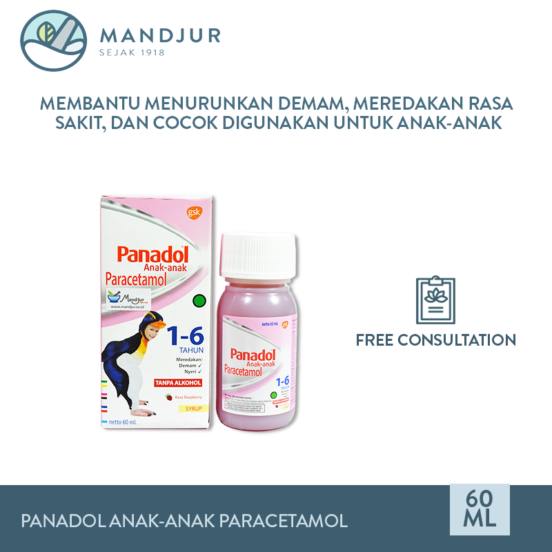 Jual Panadol Anak-anak Paracetamol Obat Sirup Pereda Demam [60 mL] di ...