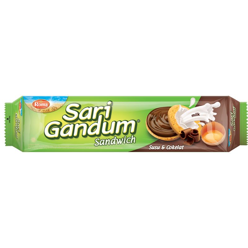 Jual Roma Sari Gandum Sandwich Biskuit Susu & Cokelat 108 G Di Seller ...