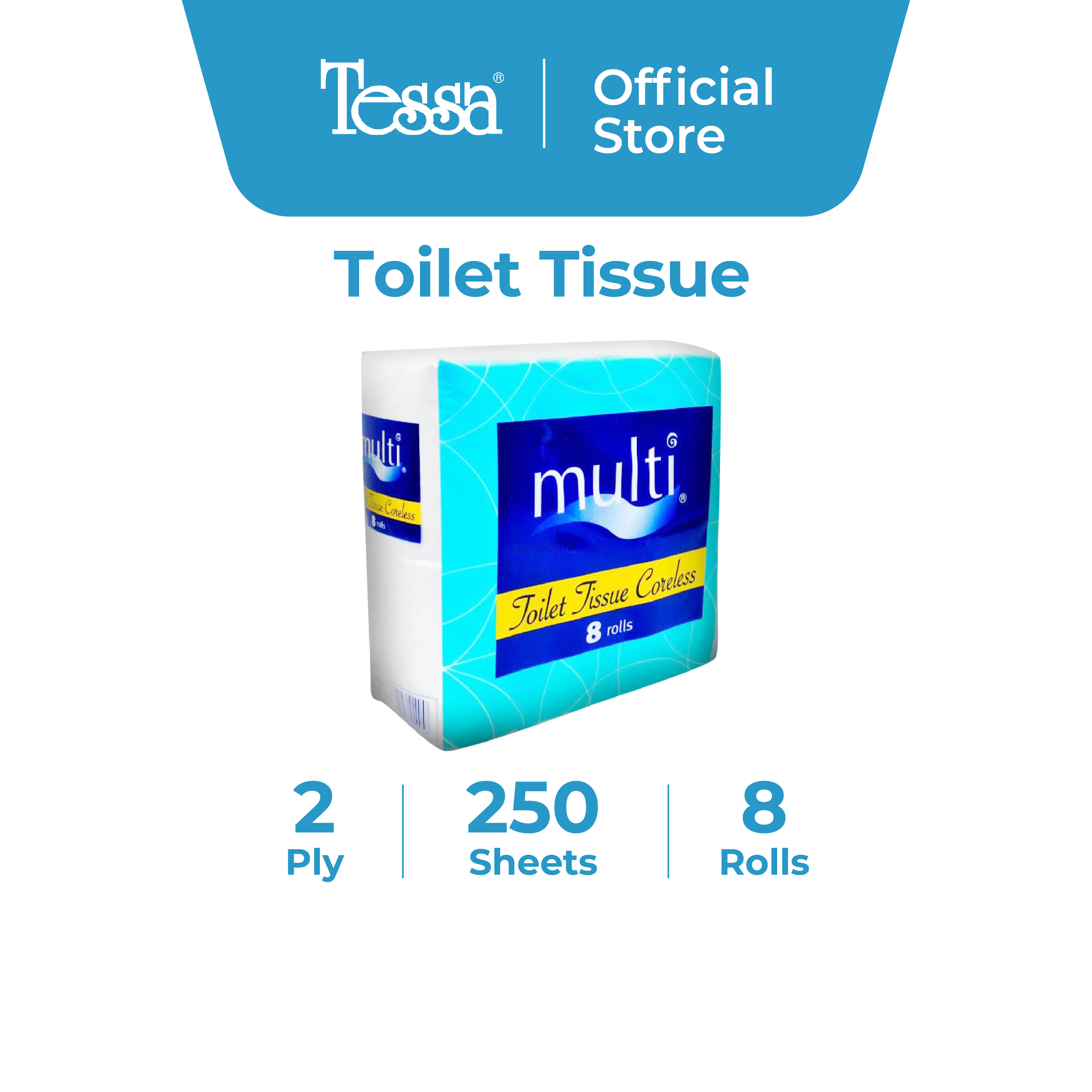 Jual Multi Toilet Coreless 2 Ply Tisu [8 Rolls/ 250 Sheets] di Seller ...