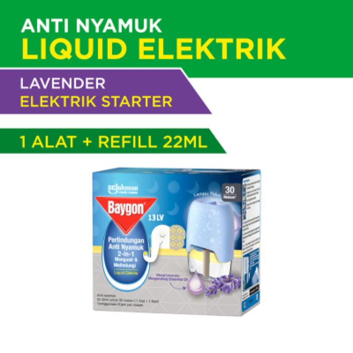 Promo Baygon Liquid Electric Starter Lavender Alat + Refill ...