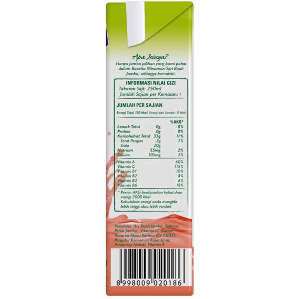 Jual Buavita Jus Buah Jambu Kaya Vitamin C 250ml - Guava Juice, Jus ...