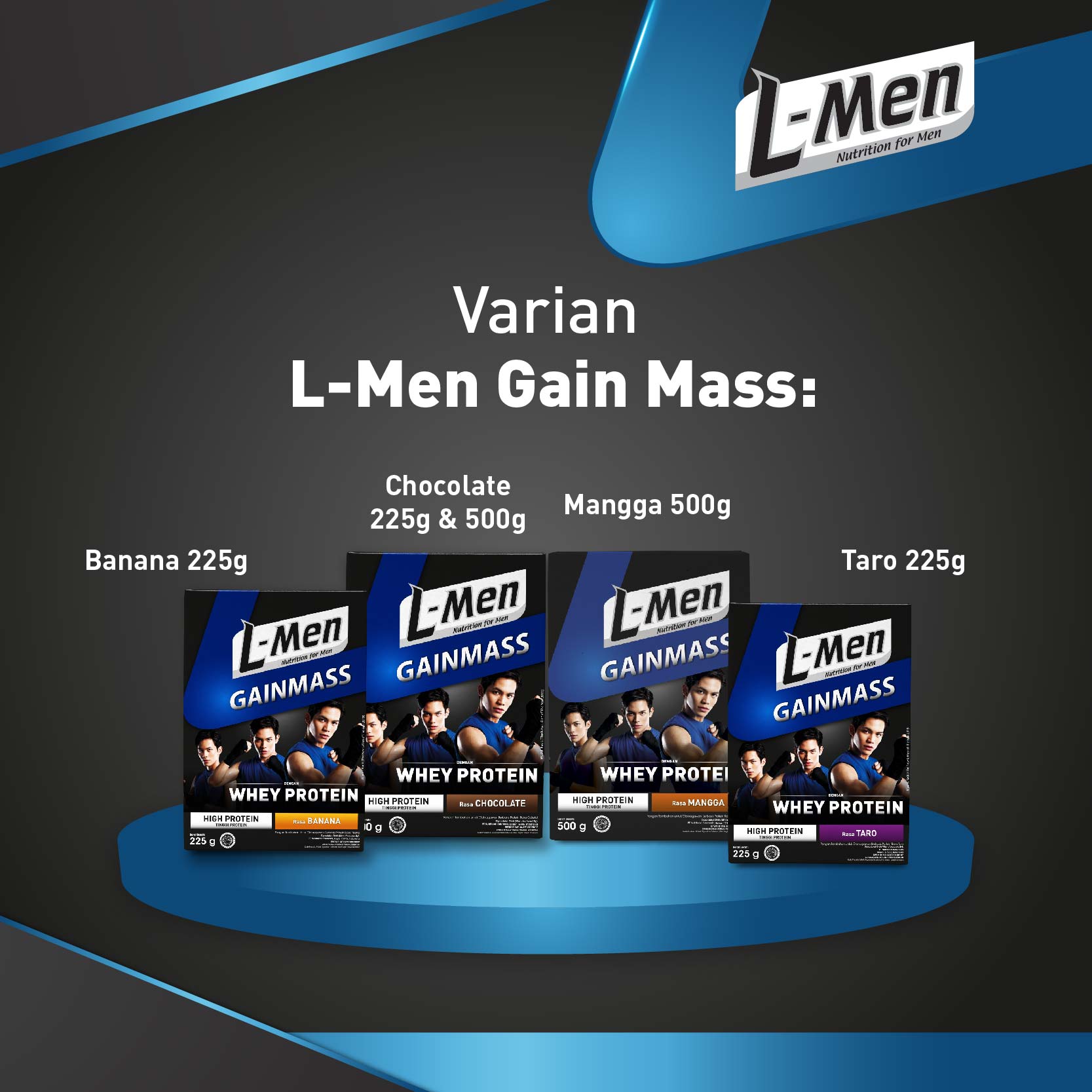 Promo L-men Gain Mass Chocolate 500g (3 Pcs) - Suplemen Penambah Massa ...