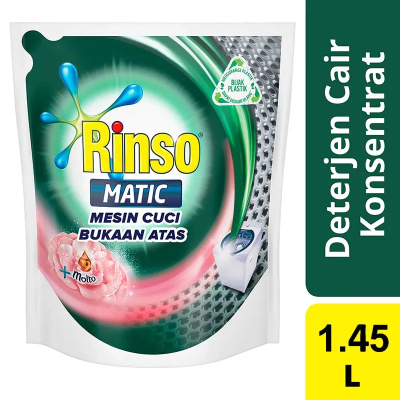 Promo Surabaya - RINSO Matic Deterjen Cair Bukaan Atas [1.45 L] Diskon ...