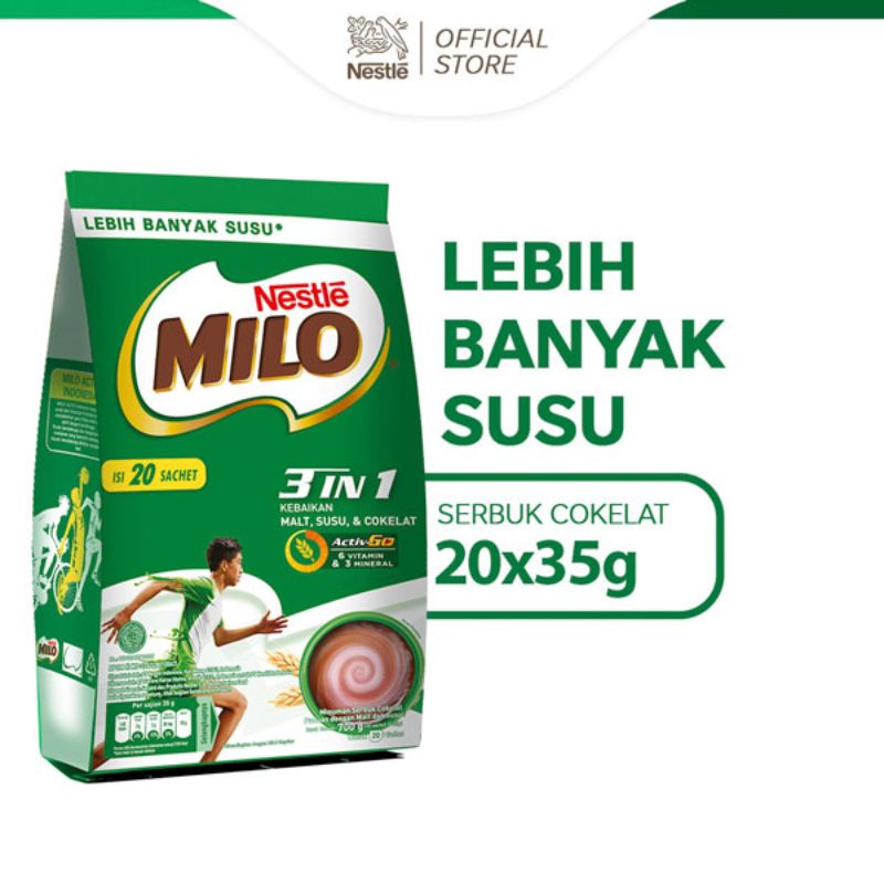 Jual Nestlé Milo 3in1 Activ-go Minuman Serbuk Cokelat Paduan Dengan ...