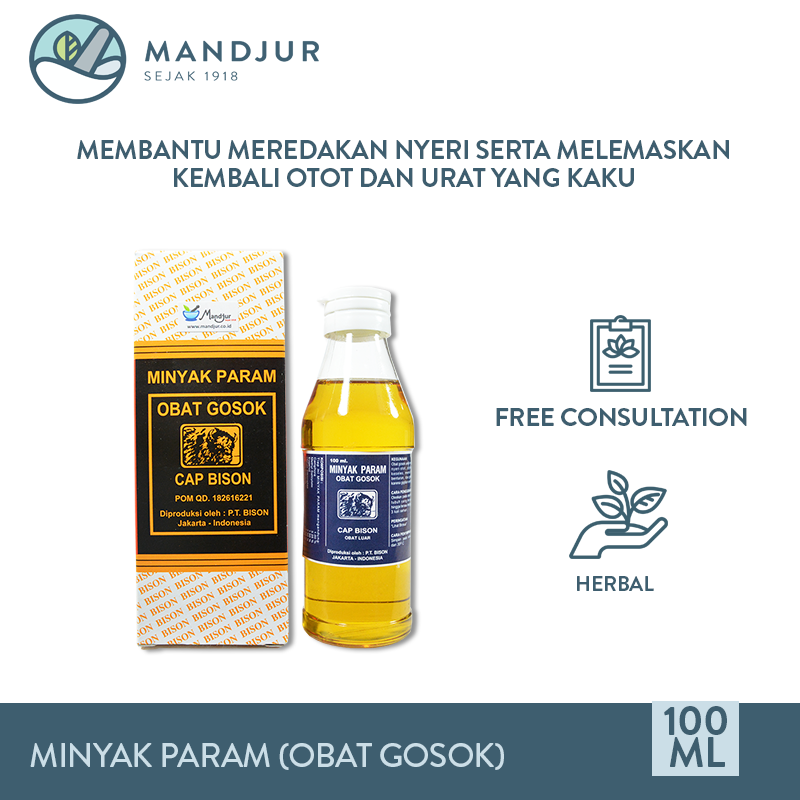 Jual Bison Minyak Param Obat Gosok [100 mL] di Seller Apotek Mandjur ...