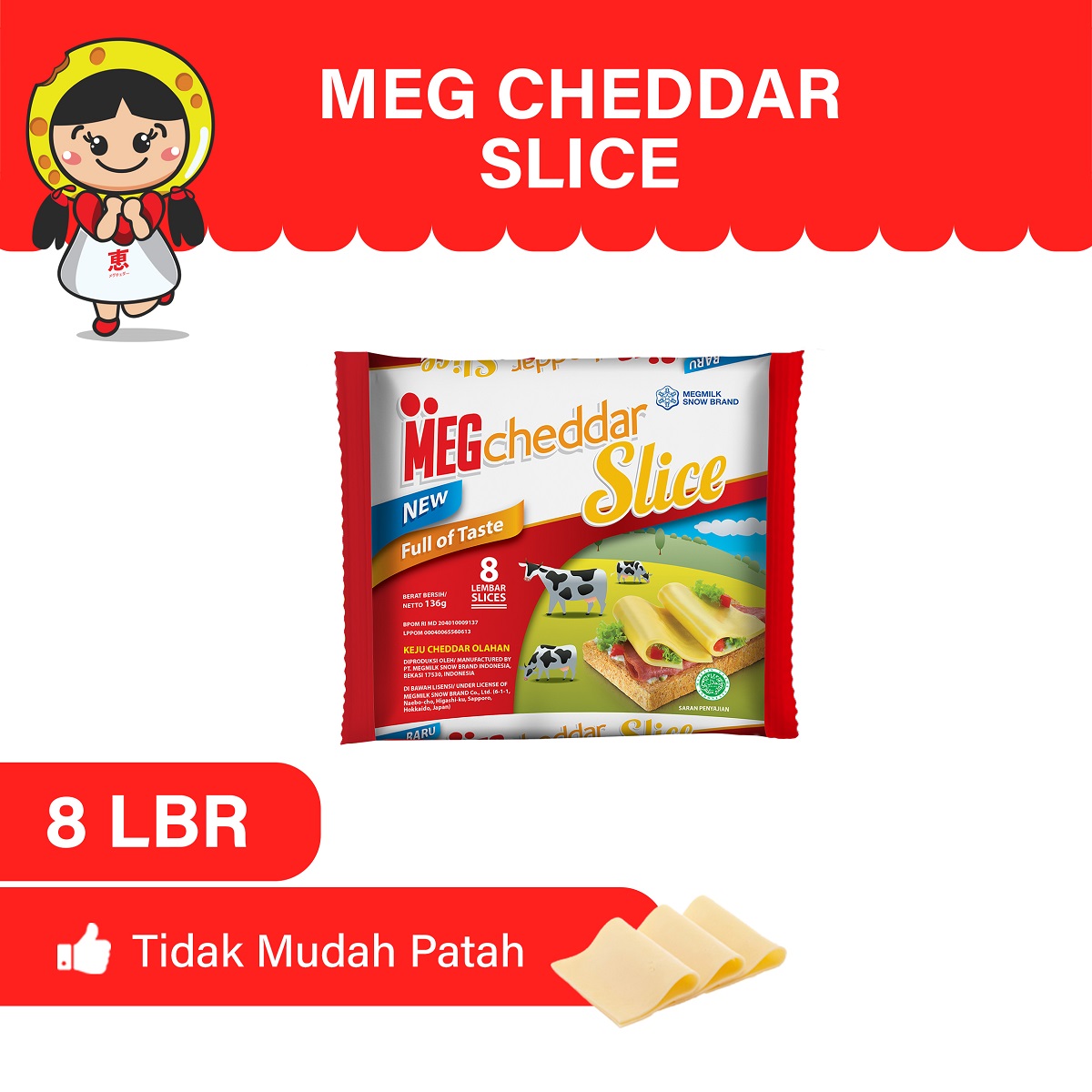 Jual Meg Cheddar Slice Keju [8 Slice] di Seller Sasa Mart - Gudang ...