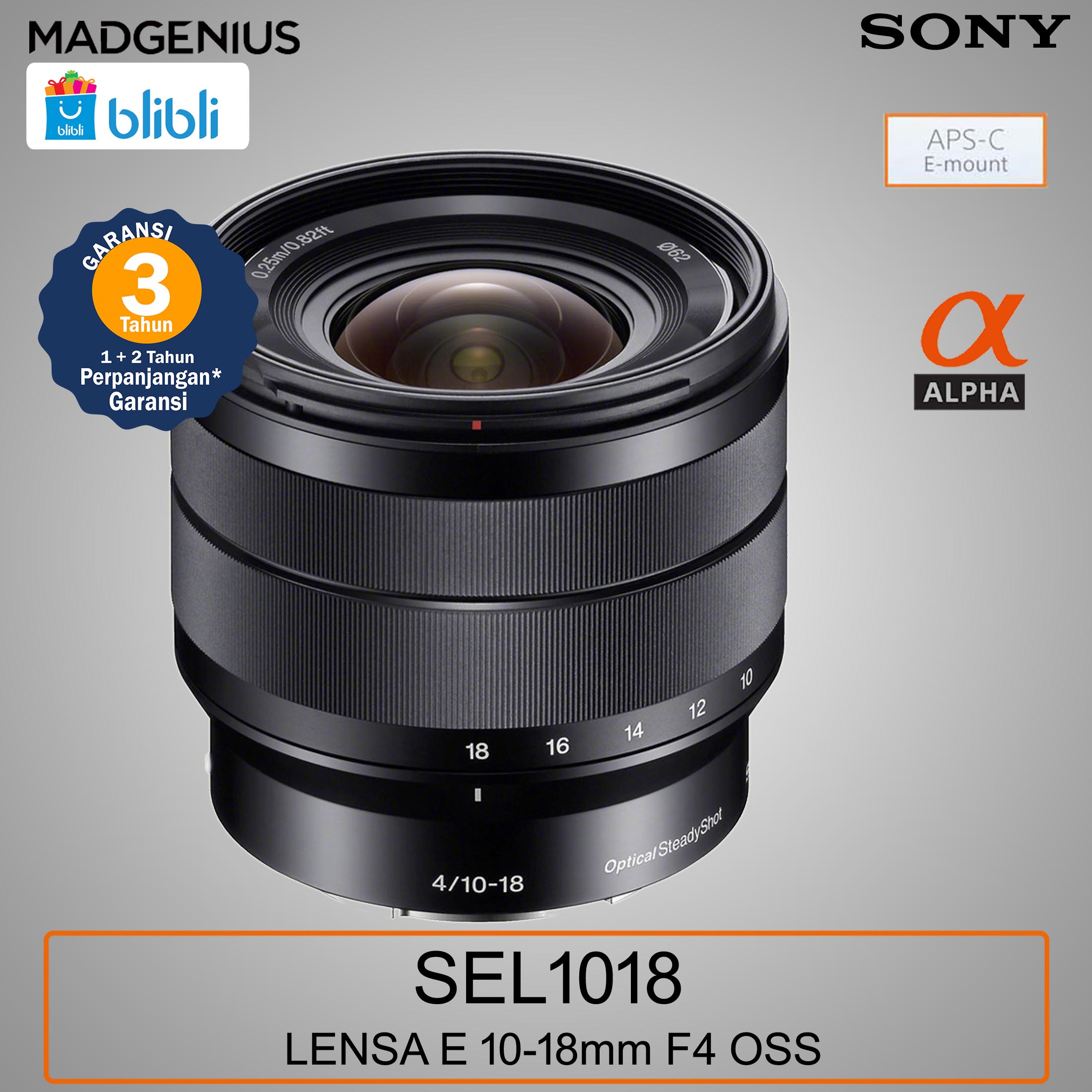 Jual Sony Sel1018 - E 10-18mm F/4 Oss Lensa Kamera - Hitam [original ...