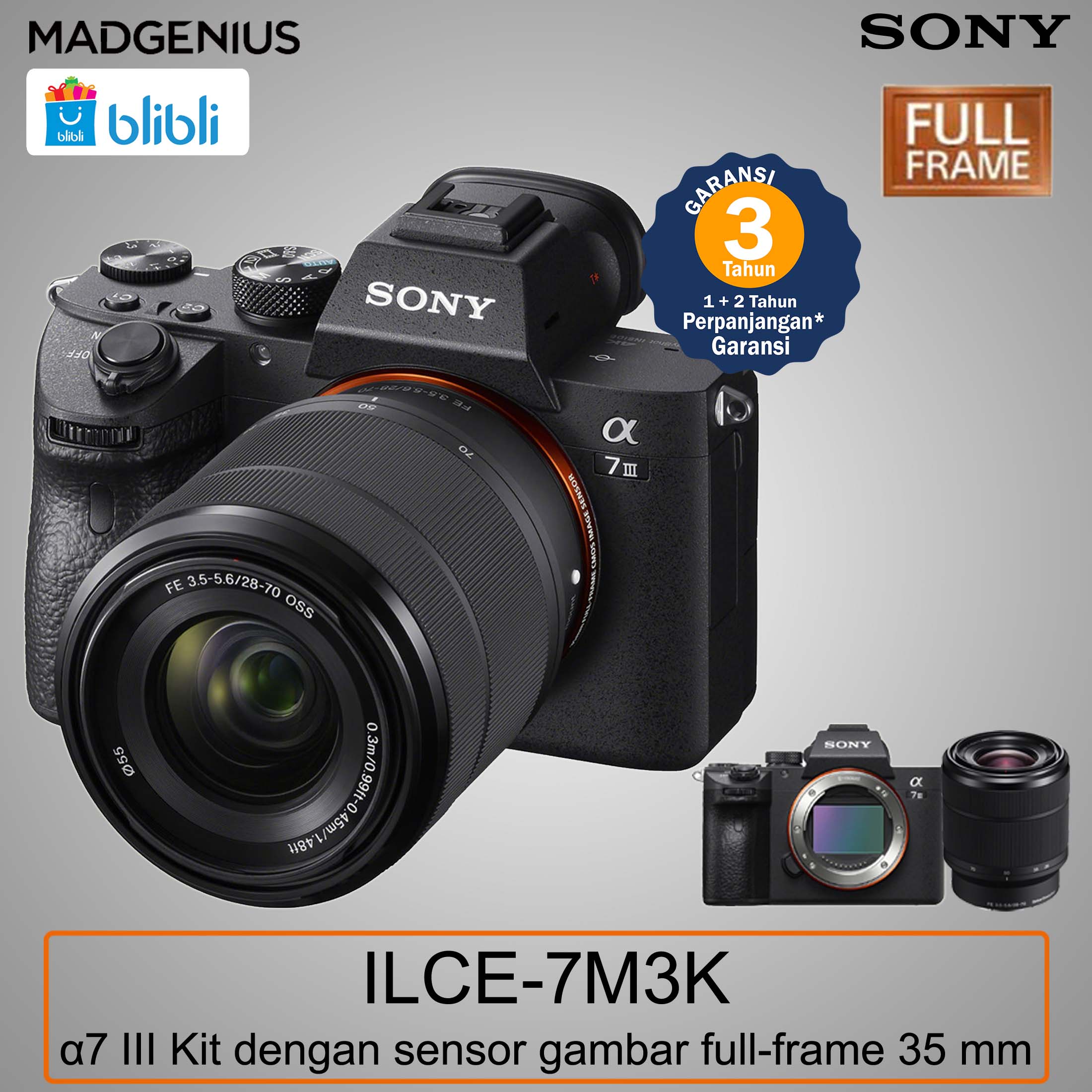 Jual Sony Alpha A7iii / Ilce- 7m3 Kit Lensa Fe 28-70mm F3.5-56 Oss ...