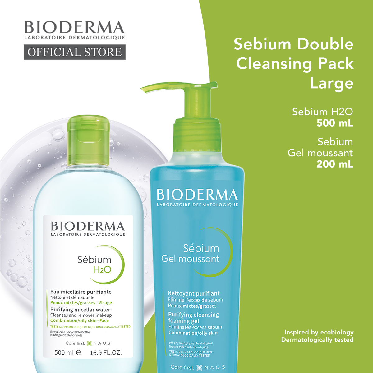 Promo Bioderma Sebium Double Cleansing Pack Large - Micellar Water ...