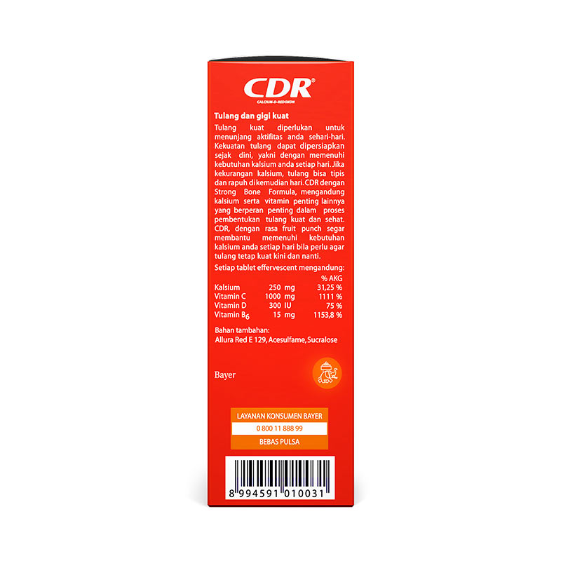 Jual FS - CDR Calcium D Redoxon Rasa Fruit Punch Suplemen [10 Tablet ...