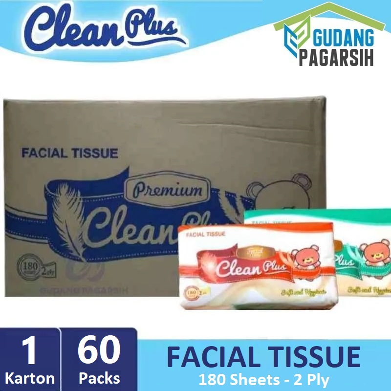 Promo Clean Plus Softpack Facial Tissue 180 Sheets - 2 Ply [60 Pcs/ 1 ...