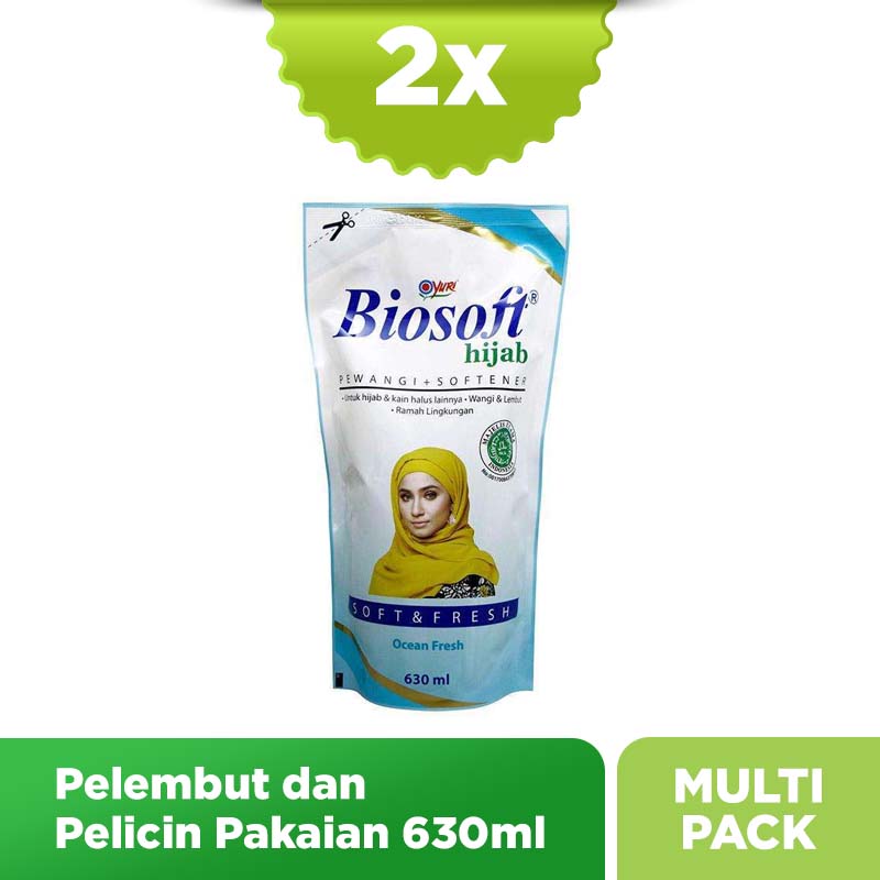 Promo Yuri Ocean Fresh Biosoft Hijab Pewangi + Softener [630 mL/ 2 Pcs] Diskon 15% di Seller ...