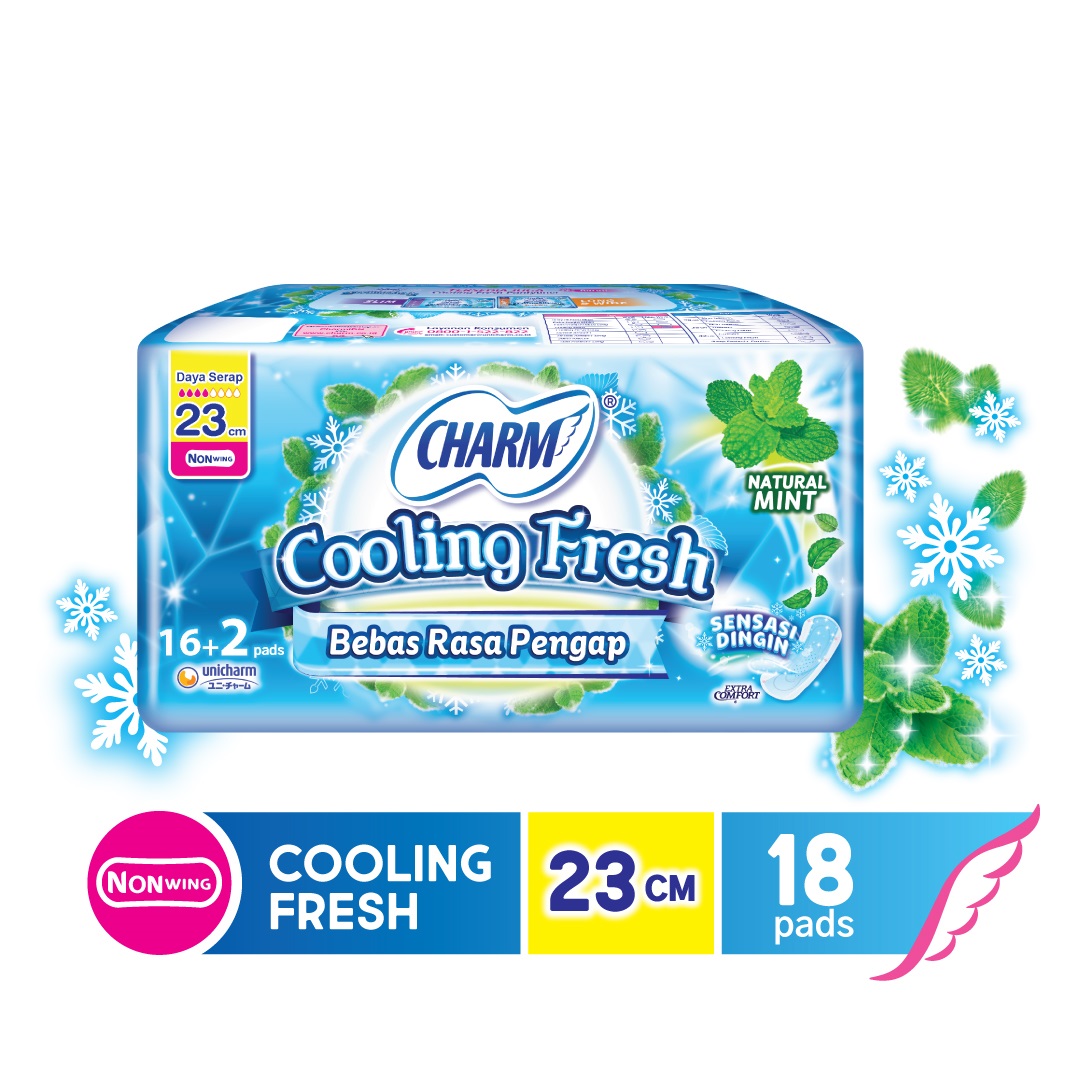 Promo Charm Cooling Fresh Non Wing Pembalut Wanita [23 cm/ 16 Pads ...