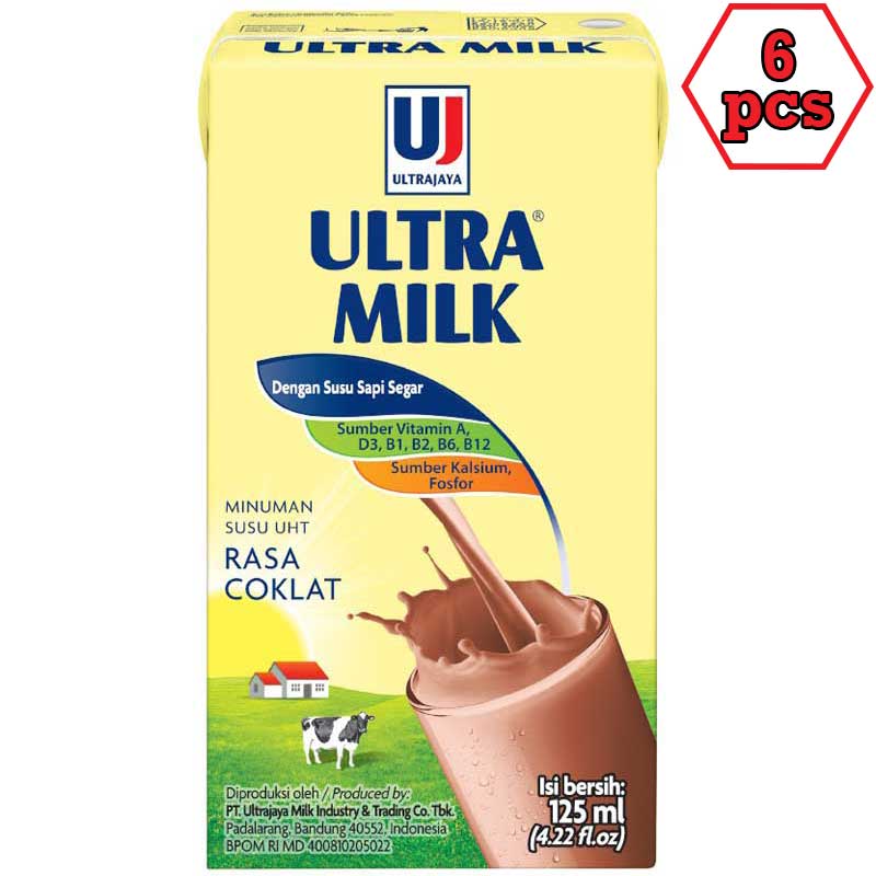 Jual Ultra Milk Rasa Coklat Susu UHT [125 mL/ 6 pcs] di Seller Alfamart Click & Collect ...