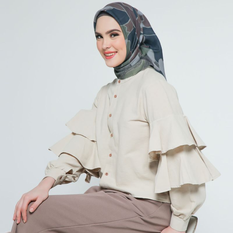 Jual Puru Kambera Sharon Series Printing Scarf - Choco Fondant di ...