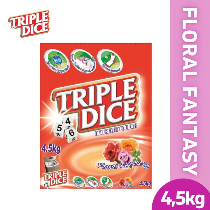 Promo TRIPLE DICE Detergent Powder Floral Fantasy [4.5kg] - - Diskon 10 ...
