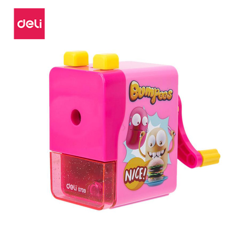 Promo Deli E0739 School Rotary Pencil Sharpener Rautan Meja - Pink Blue ...