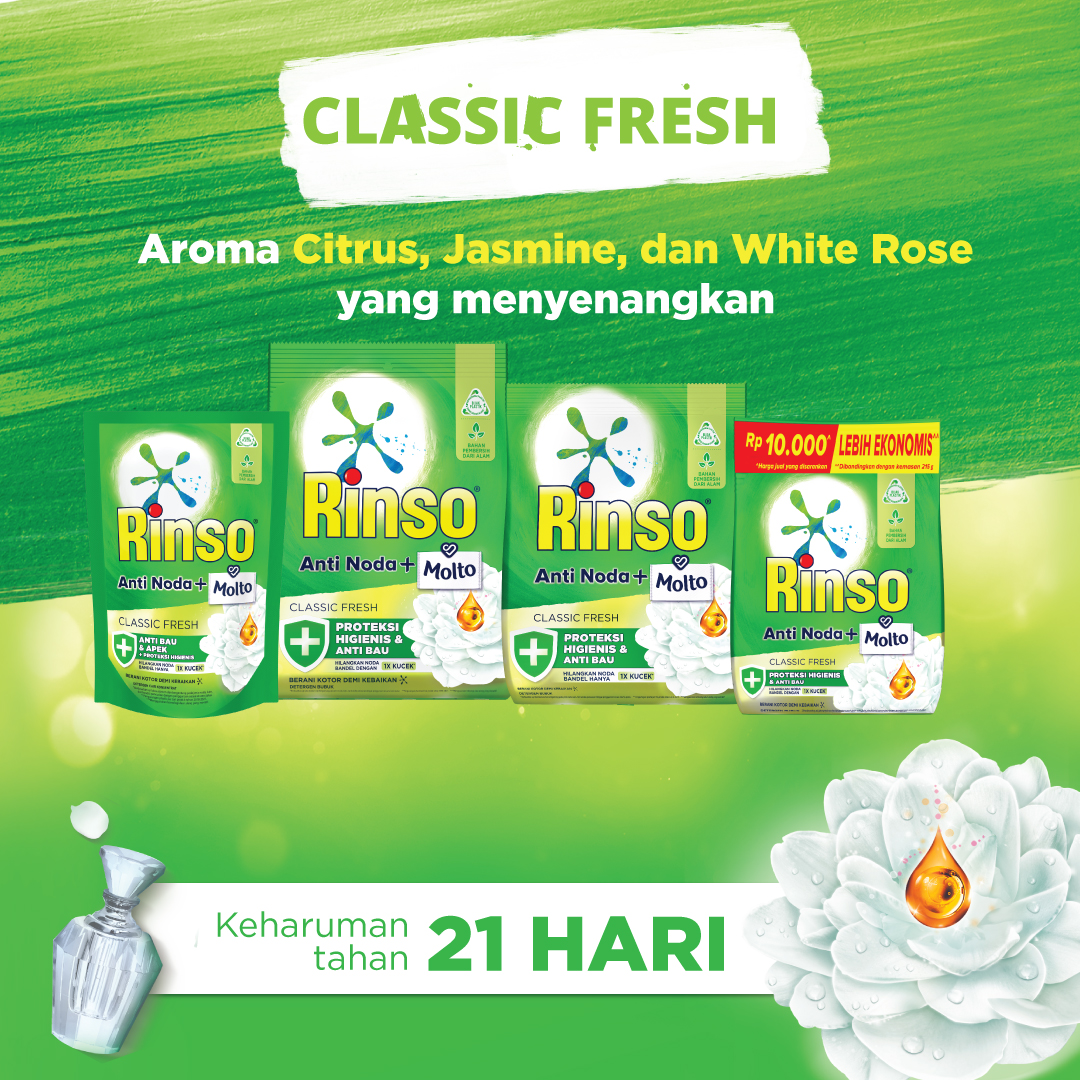 Promo Rinso Molto Detergent Bubuk Deterjen Anti Noda Classic Fresh 770 ...