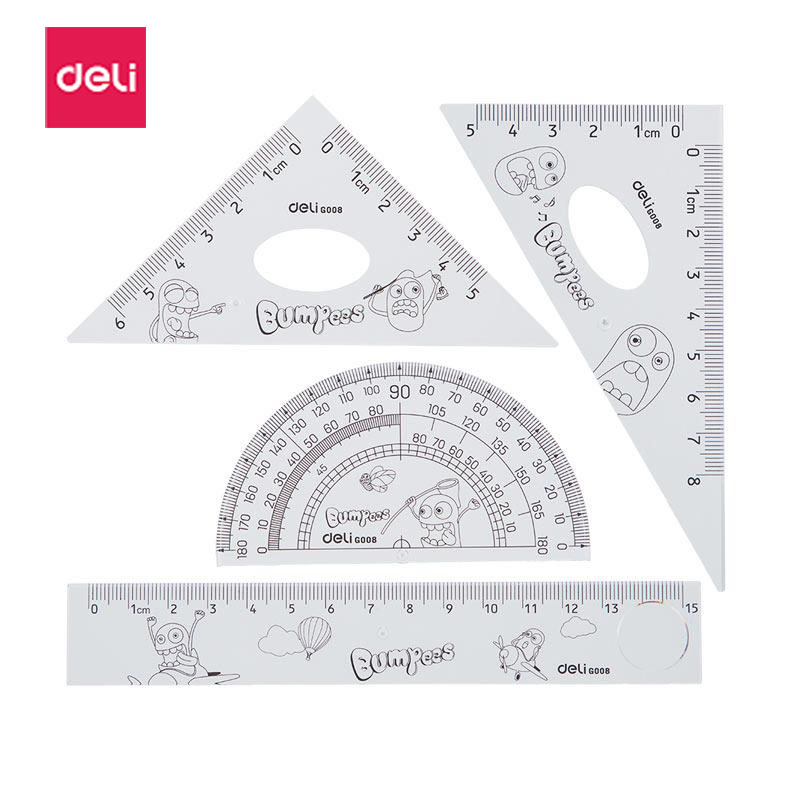 Jual Deli Eg00803 School Drafting Set Penggaris [4 Pcs/ 15 Cm/ 3 ...