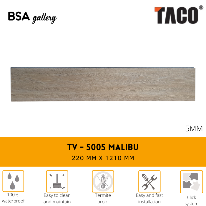 Jual TACO VINYL 5MM TV 5005 MALIBU / LANTAI KAYU VINYL CLICK SYSTEM di ...