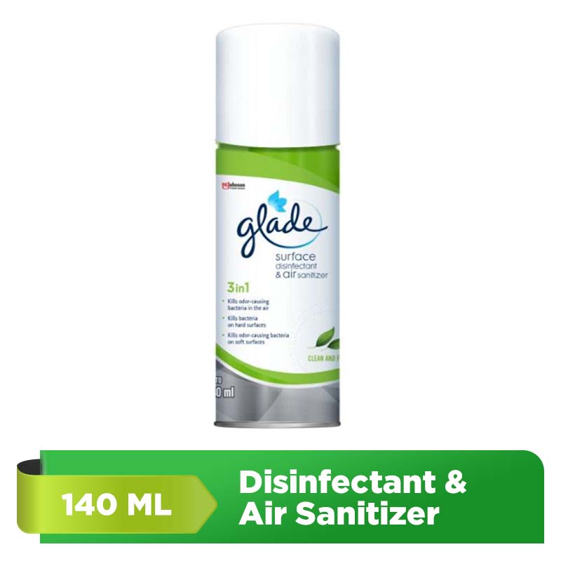 Promo Glade 3 in 1 Surface Disinfectant & Air Sanitizer Travel Size 140 ...