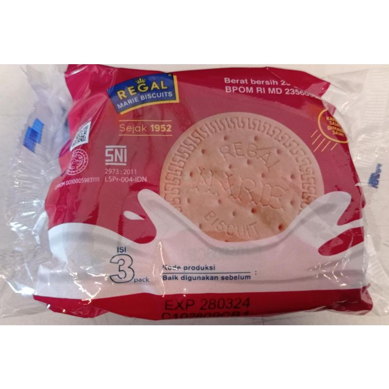Jual Biskuit Marie Regal [25g] 1 Pack Isi 3 pcs di Seller De Warehouse ...